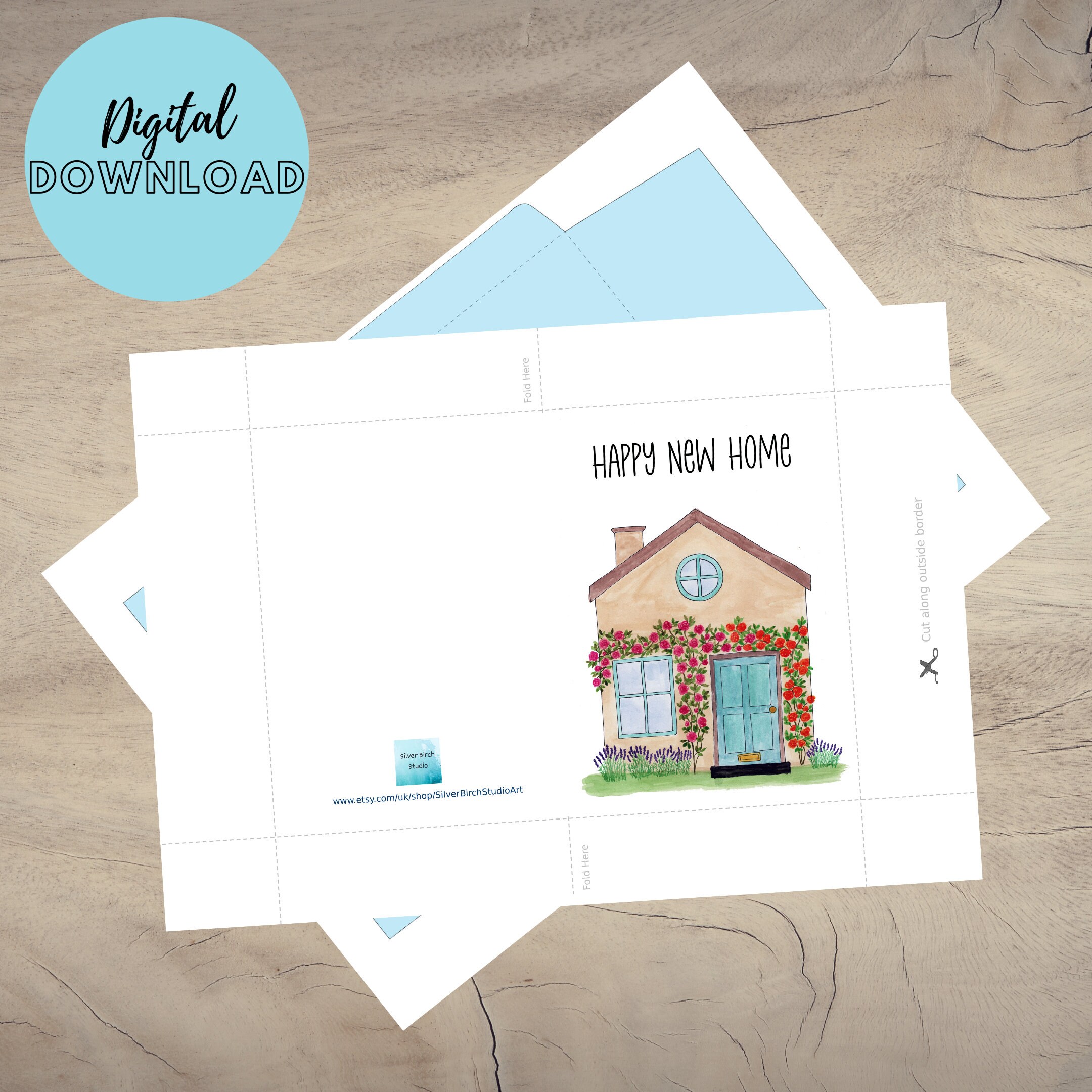 Happy New Home Card| Pretty New Home|instant Download New Home Card ...