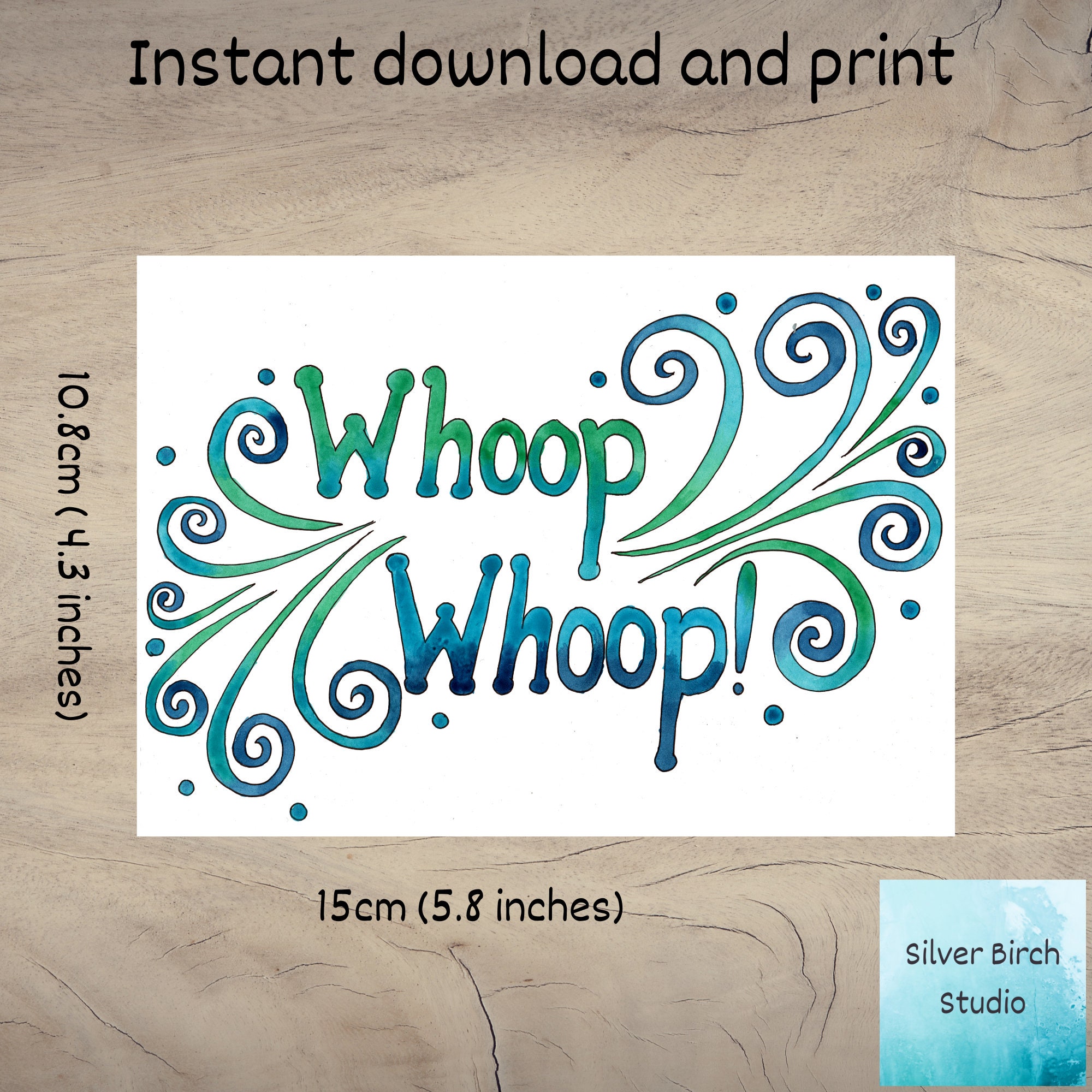 Whoop Whoop Card / Printable Congratulations Card / Instant Download ...