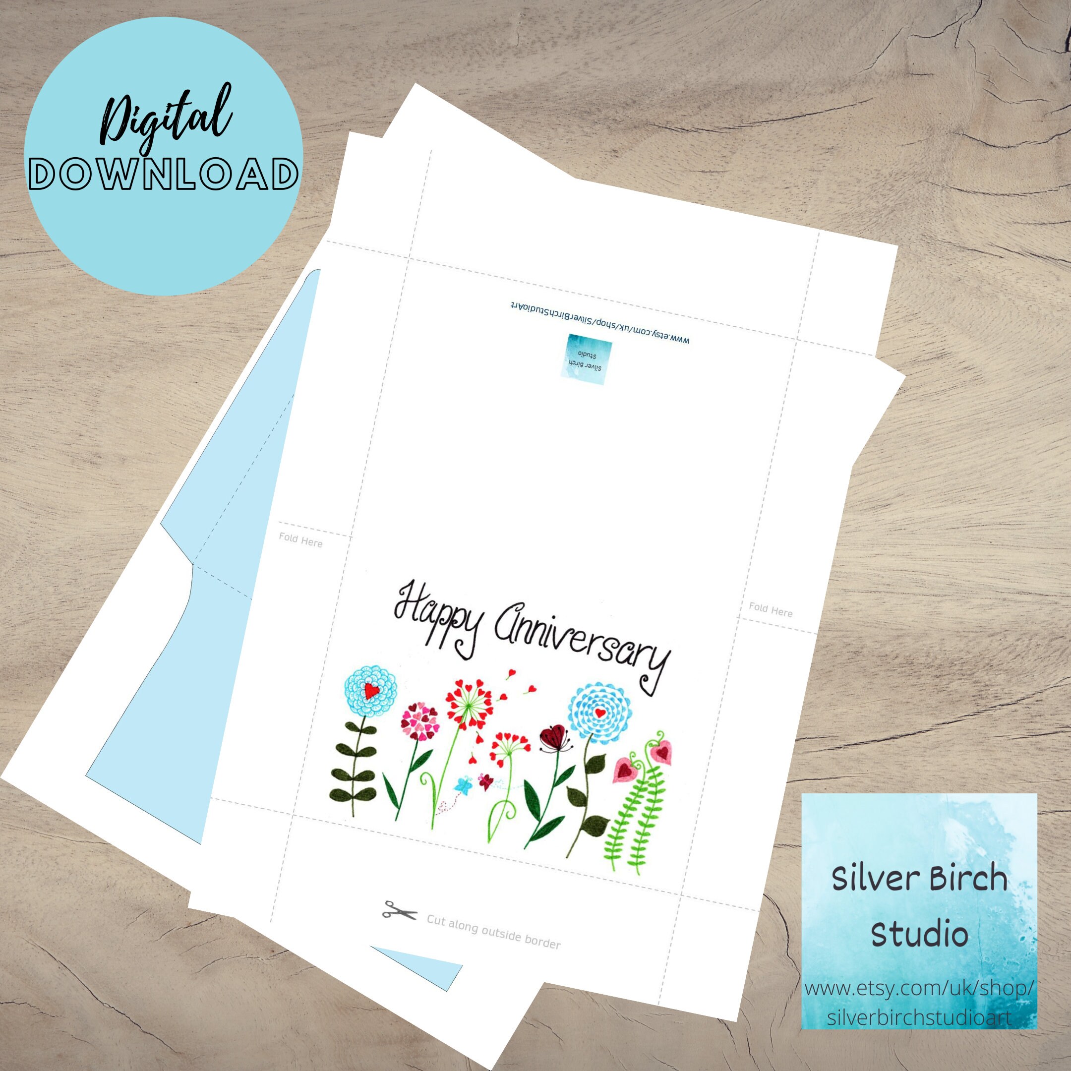 Anniversary Card/printable Anniversary Card/instant Download ...