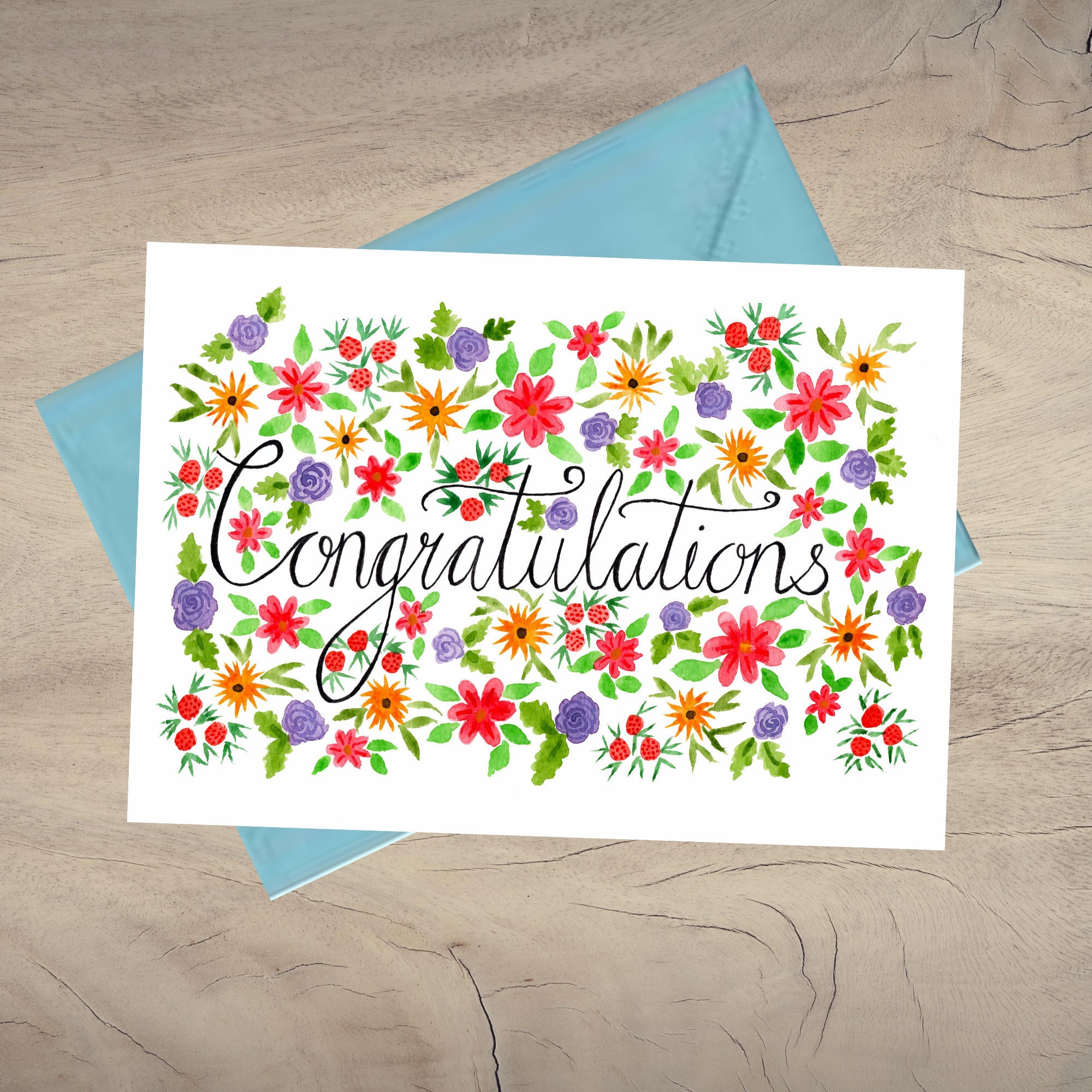 Congratulations Card / Printable Congratulations Card / Instant ...