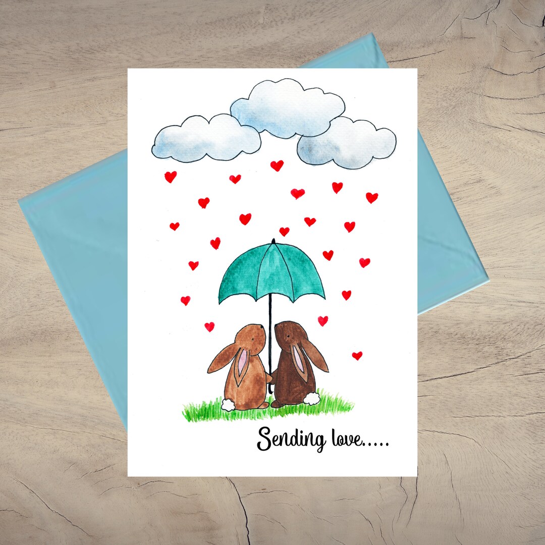 Sending Love Card / Printable Card/ Love Card /thinking of You Card ...
