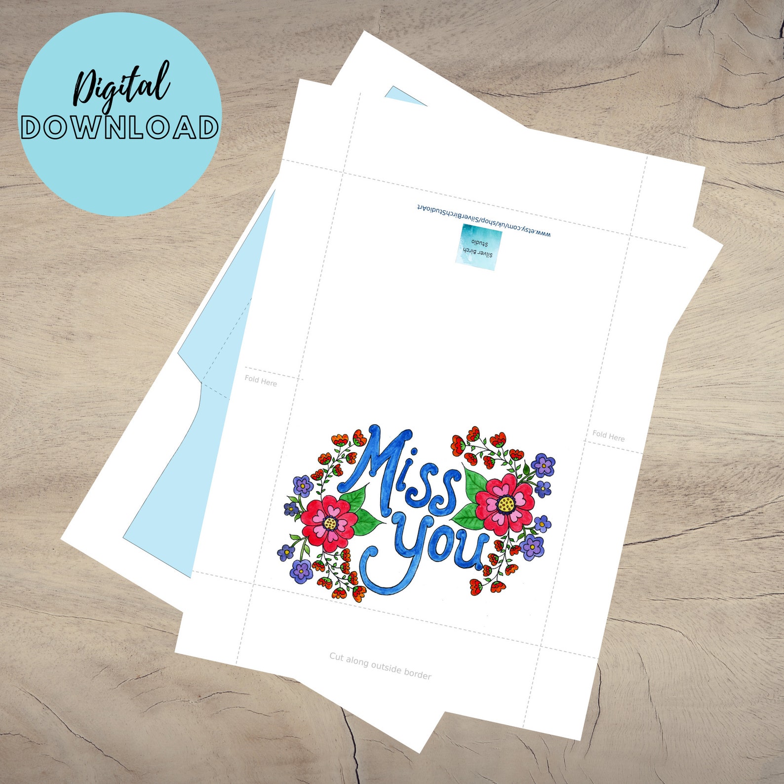 Buy Miss You Card Instant Download Miss You Card Printable Miss You