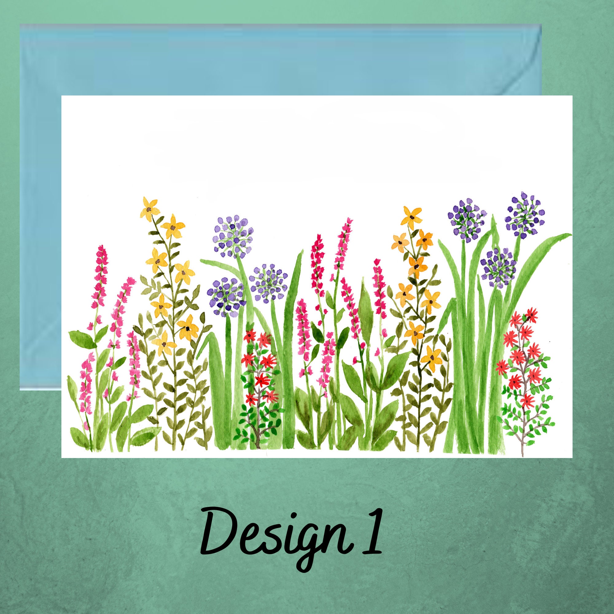 Set of 4 Watercolor Floral Cards, Printable Cards, Set of Flower Cards ...