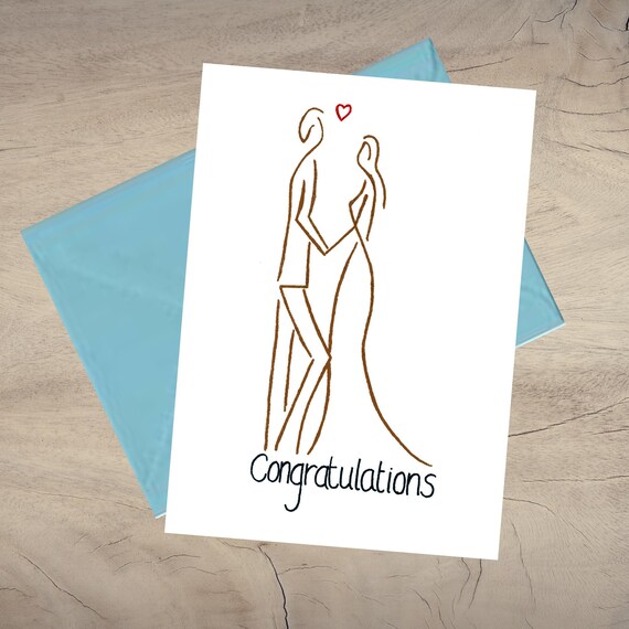 Wedding Congratulations Card Downloadable Wedding Card | Etsy
