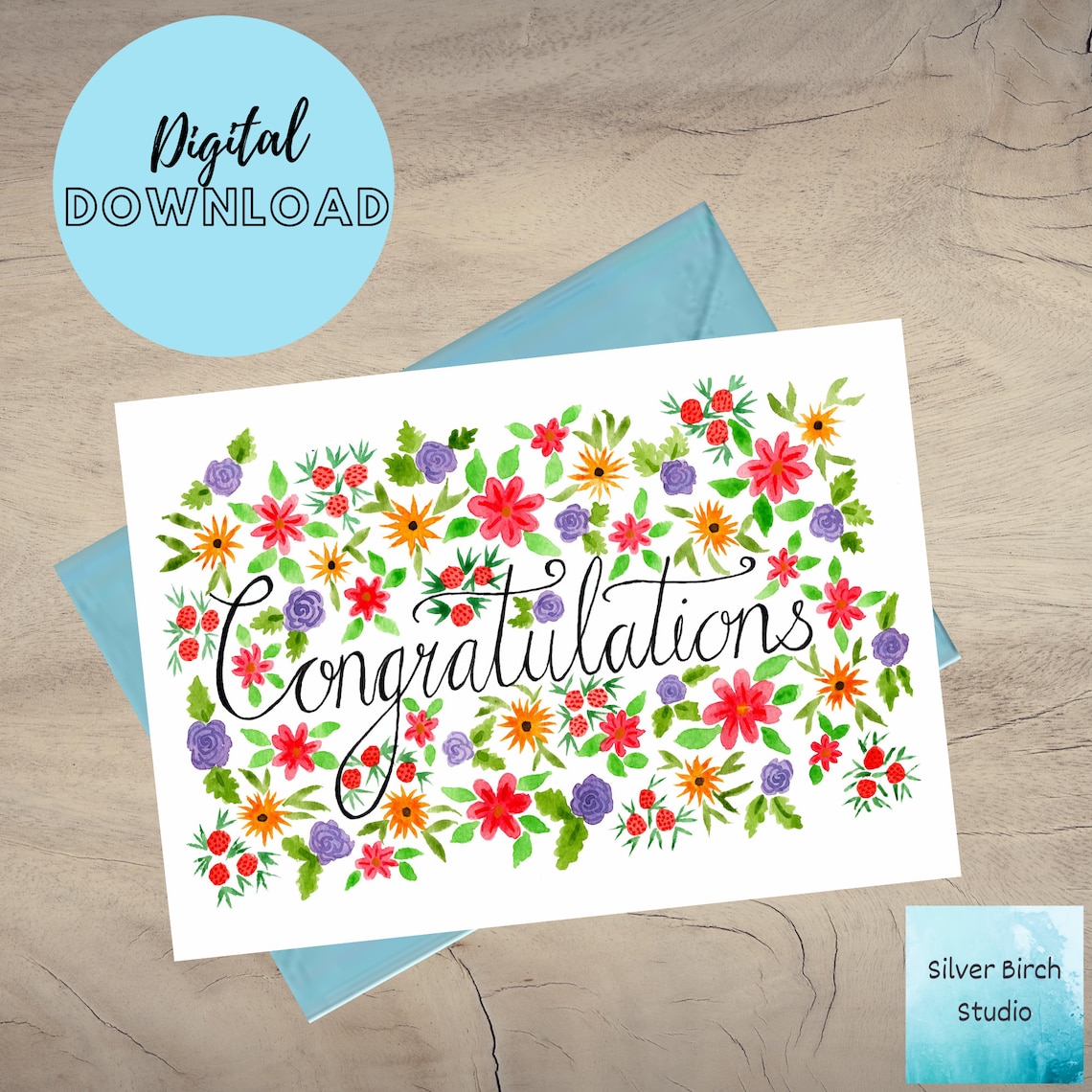 Congratulations Card / Printable Congratulations Card / Instant ...