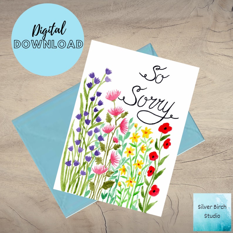 Sorry Card / Instant Download Sorry card / Printable So Sorry | Etsy
