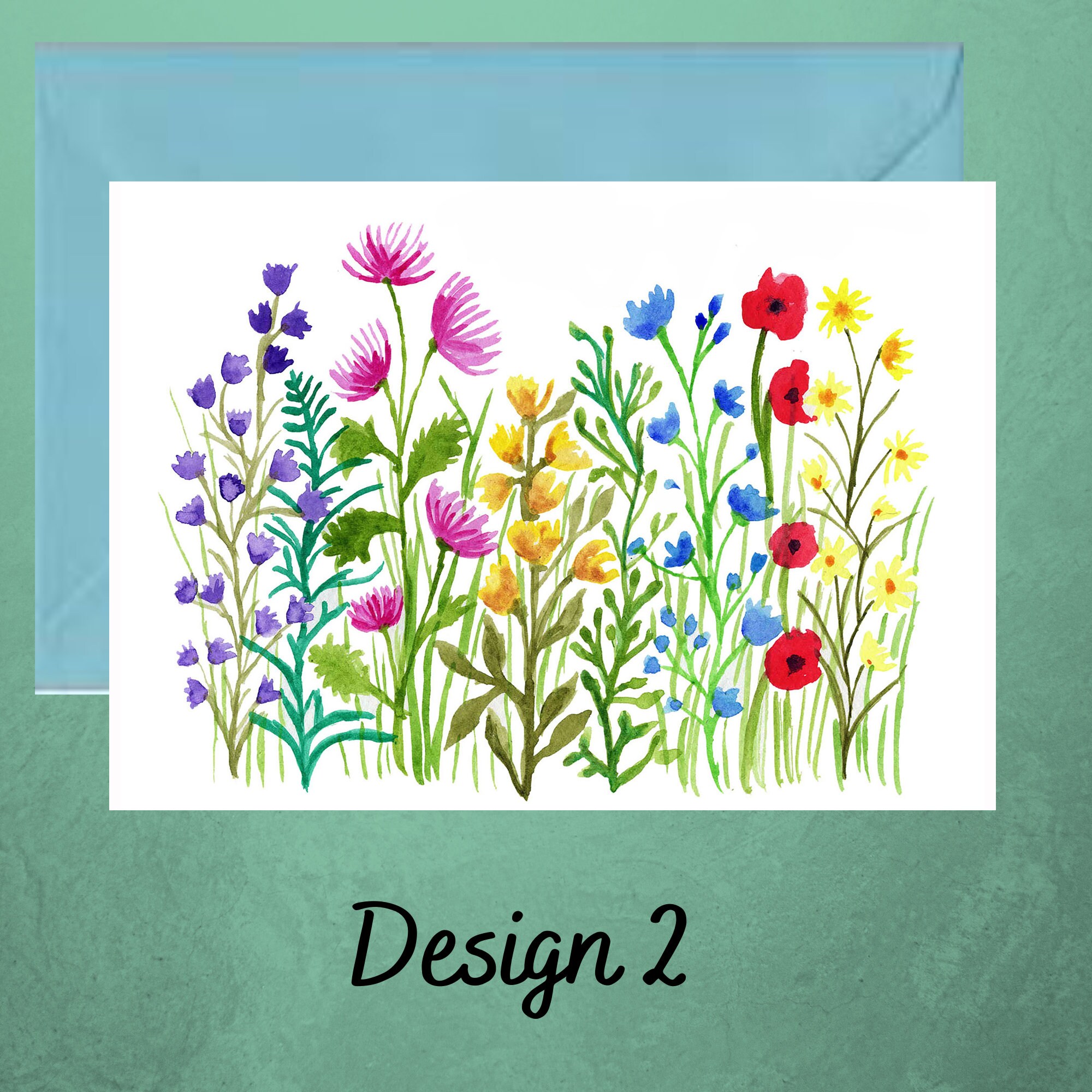 Set of 4 Watercolor Floral Cards Printable Cards Set of - Etsy