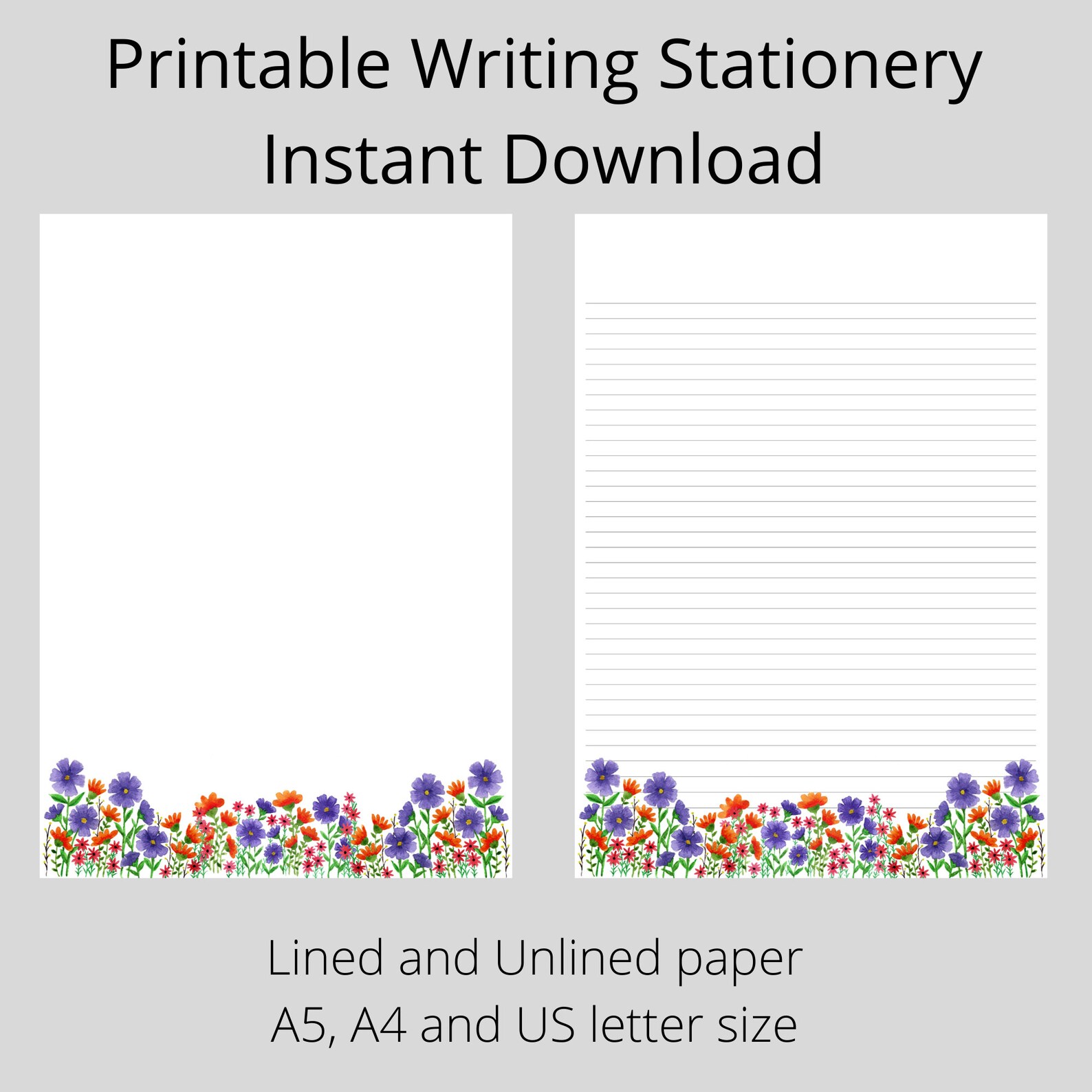 Pretty Printable Writing Paper, Writing Paper, Printable Stationery ...