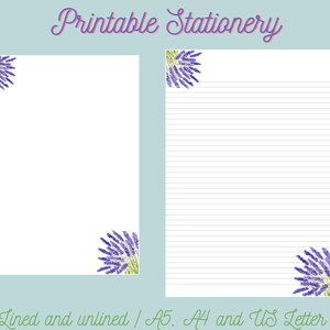 Lavender Printable Writing Paper, Lavender Writing Paper, Printable ...