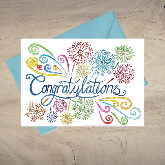 Congratulations Card / Printable Congratulations Card / - Etsy