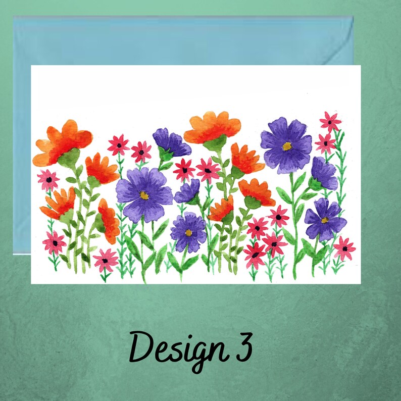 Set of 4 Watercolor Floral Cards Printable Cards Set of - Etsy