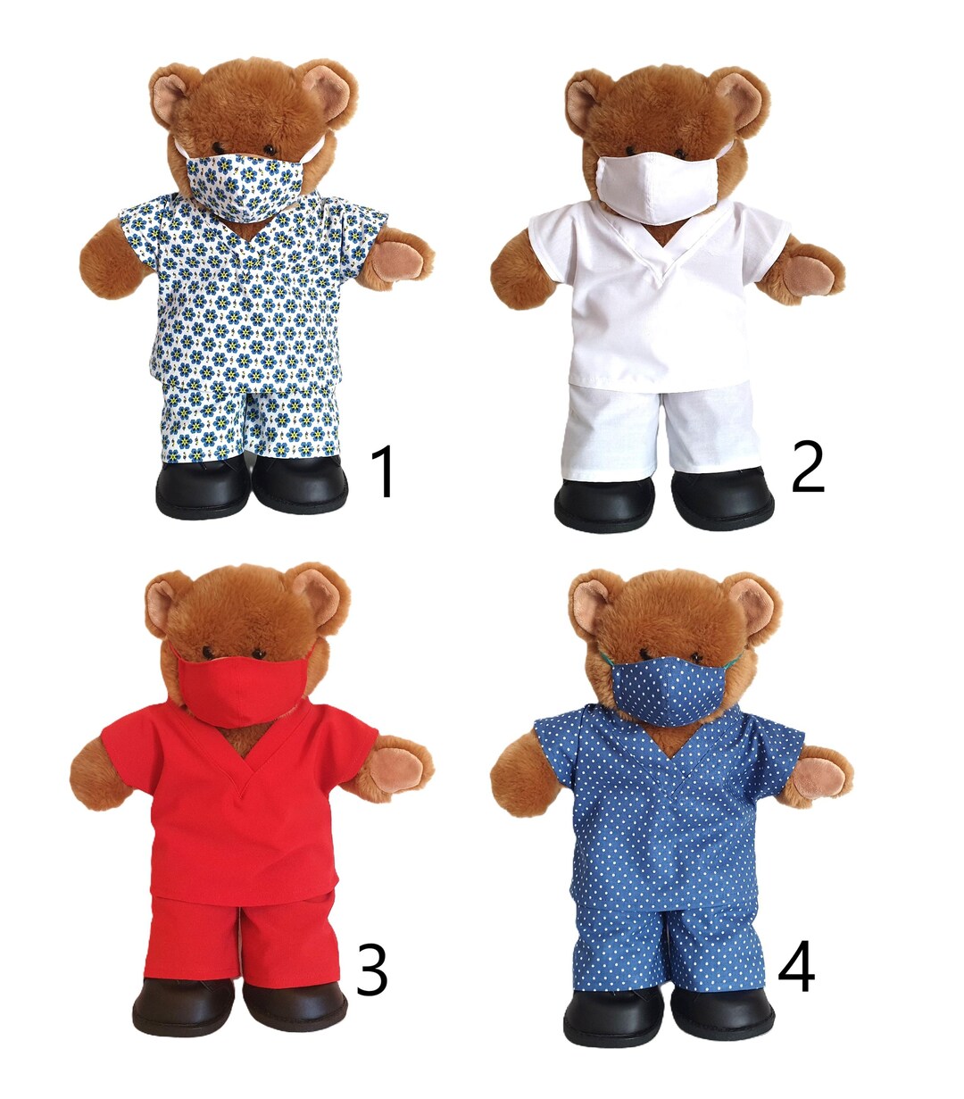 Handmade Doll Clothes Hospital Scrubs With Mask Nurse Doctor Fit 15 ...