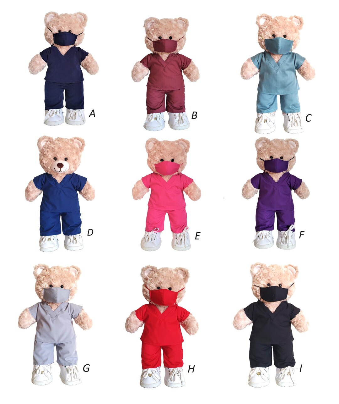 Handmade Doll Clothes Hospital Scrubs With Mask Nurse Doctor Fit 17 ...