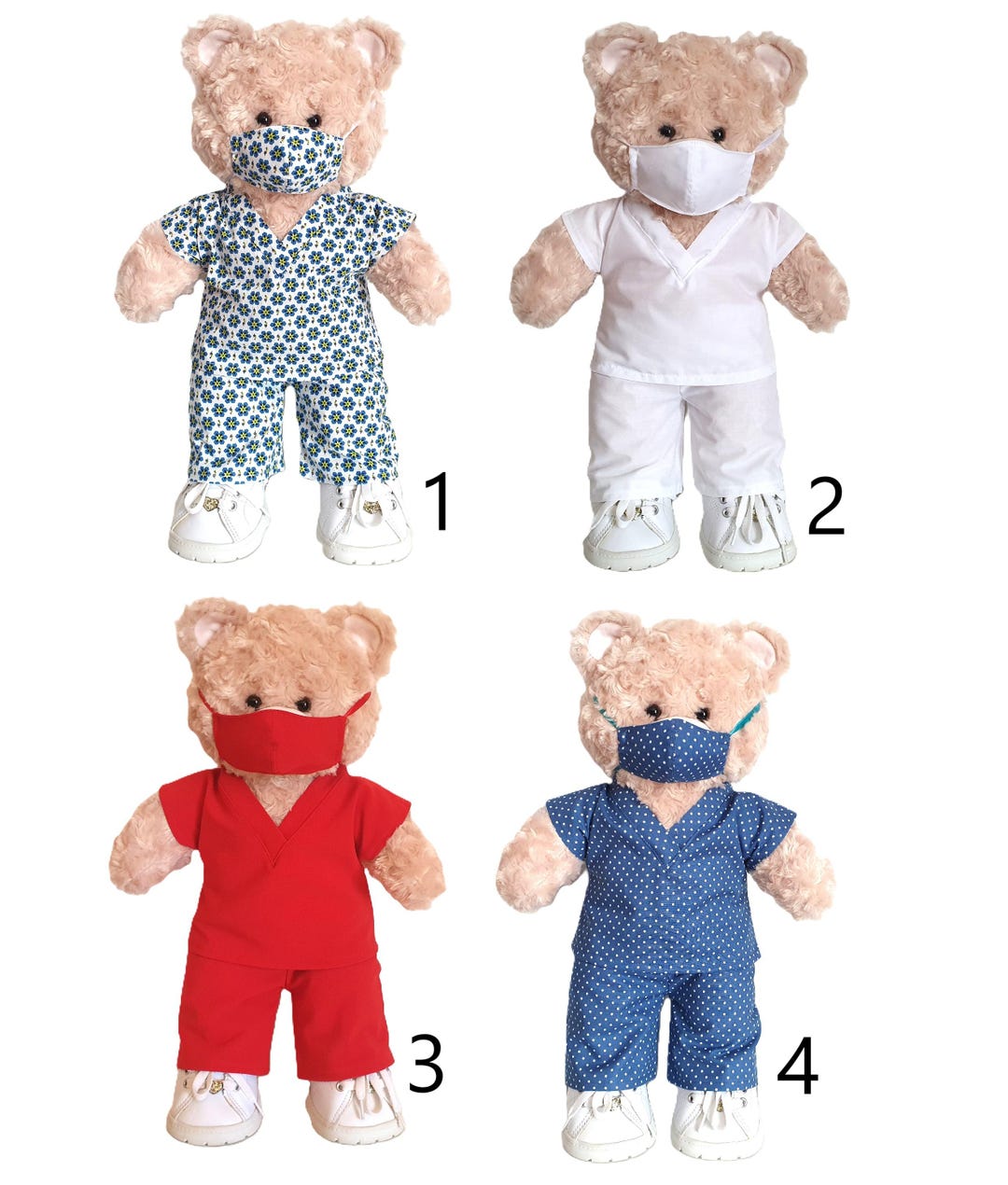 Handmade Doll Clothes Hospital Scrubs With Mask Nurse Doctor Fit 17 ...