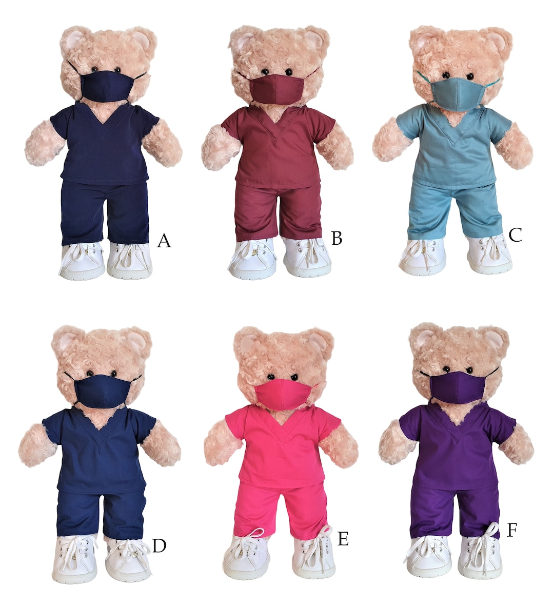 Handmade Doll Clothes Hospital Scrubs With Mask Nurse Doctor Fit 17 ...