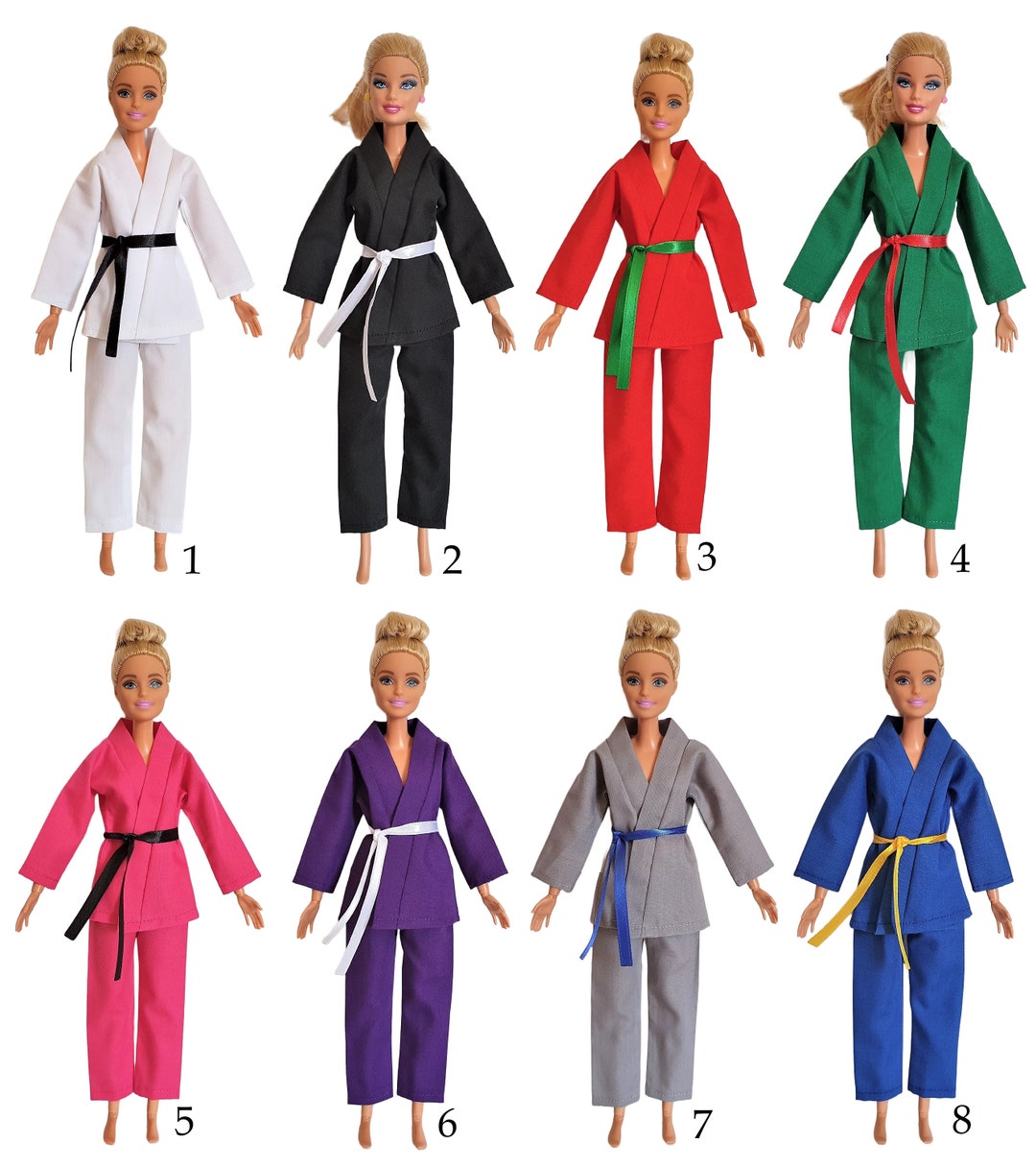 Handmade Doll Clothes Karate Uniform Gi Assorted Colors Judo TKD Fit 11 ...