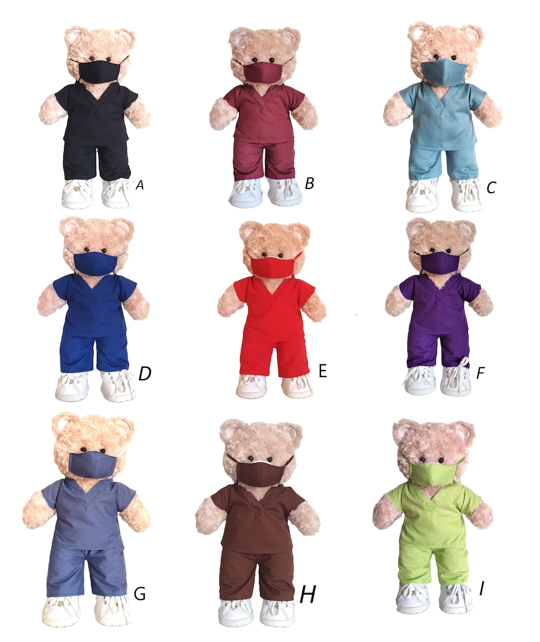 Handmade Doll Clothes Hospital Scrubs With Mask Nurse Doctor Fit 17 ...