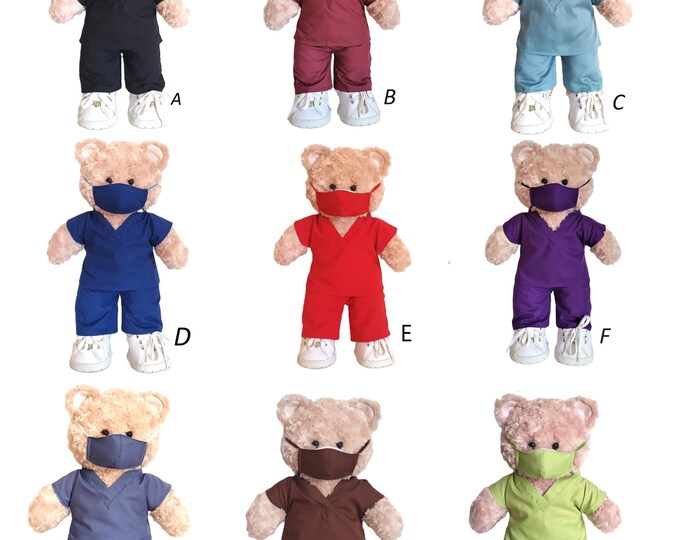Handmade Doll Clothes Hospital Scrubs With Mask Nurse Doctor Fit 17 ...