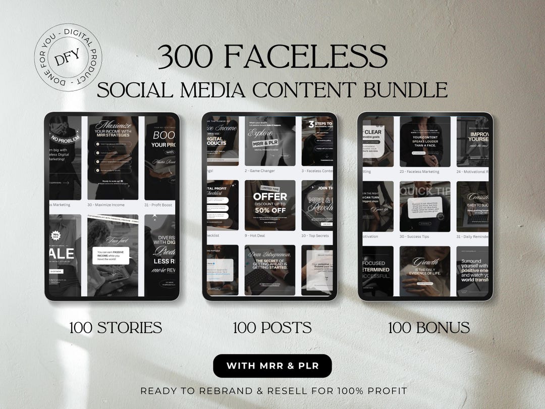 Social Media Content Bundle, Instagram Post Stories Carousels, MRR ...