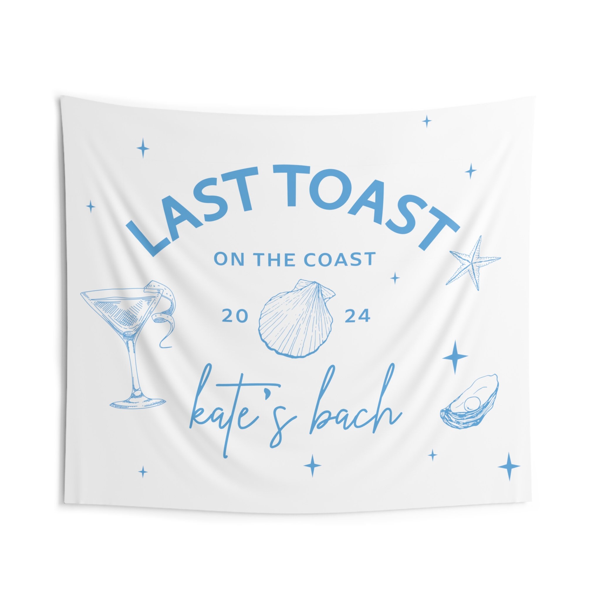 Custom Beach Welcome Sign Last Toast on the Coast Custom Backdrop ...