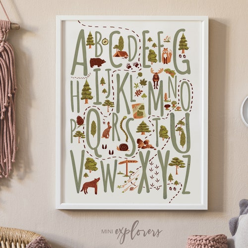 Pastel Alphabet Poster ABC Print Printable Educational Wall - Etsy