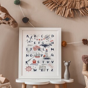 Nautical Alphabet, Nautical Nursery Art, Printable Alphabet Poster ...
