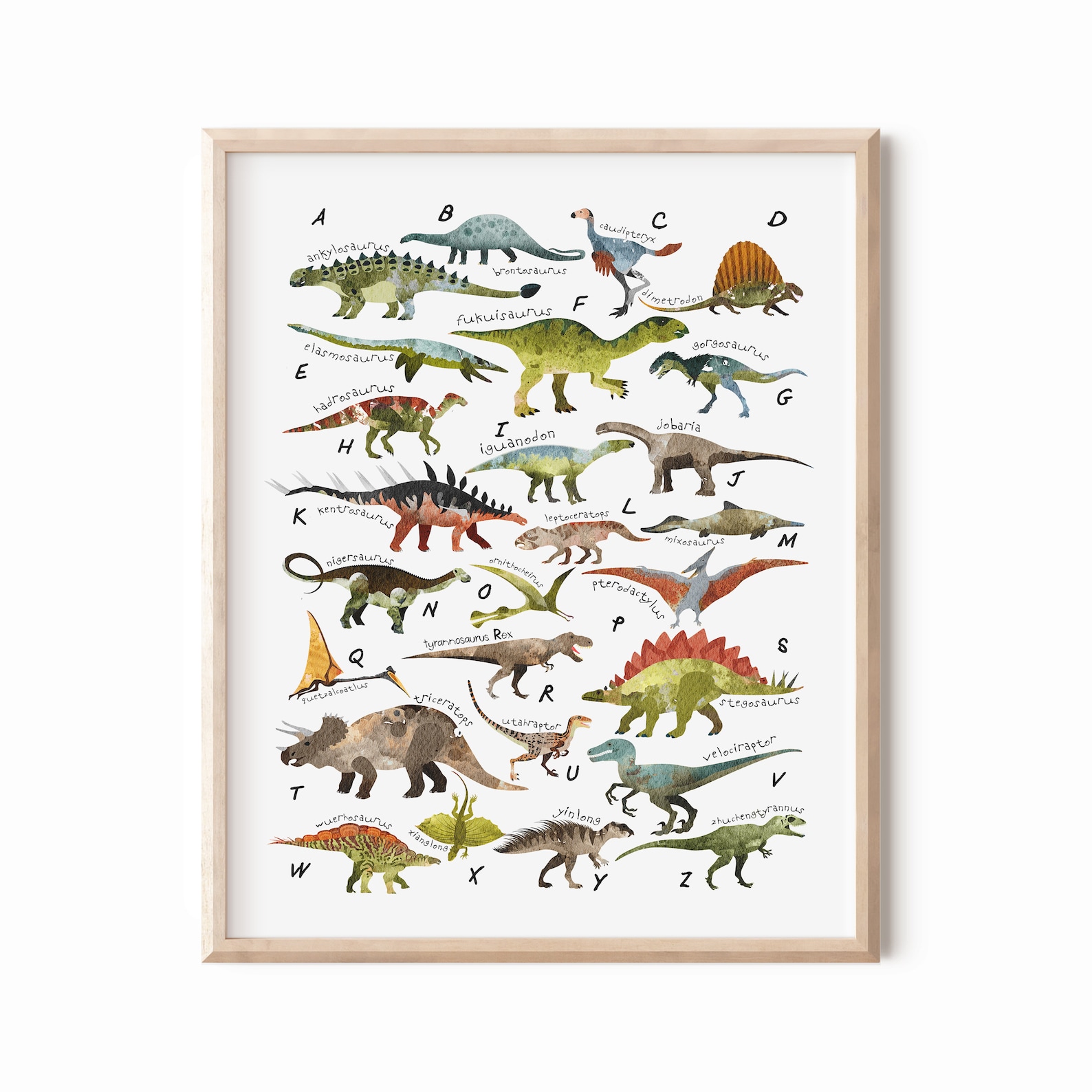 Dinosaur Alphabet Poster Instant Download - Etsy