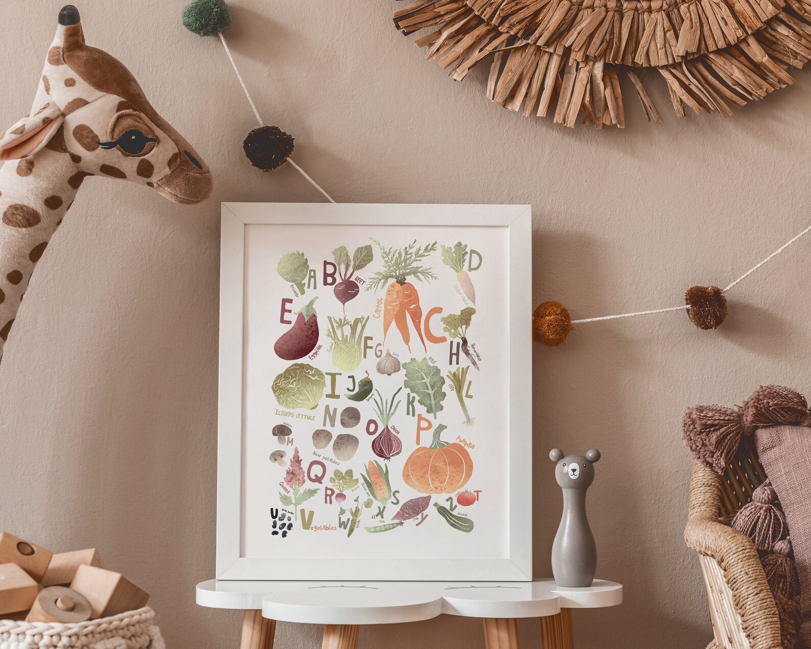 Printable Vegetable Alphabet Play Kitchen Accessories | Etsy