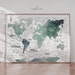 Teal Watercolor World Map Print Nautical Nursery Art Mint - Etsy