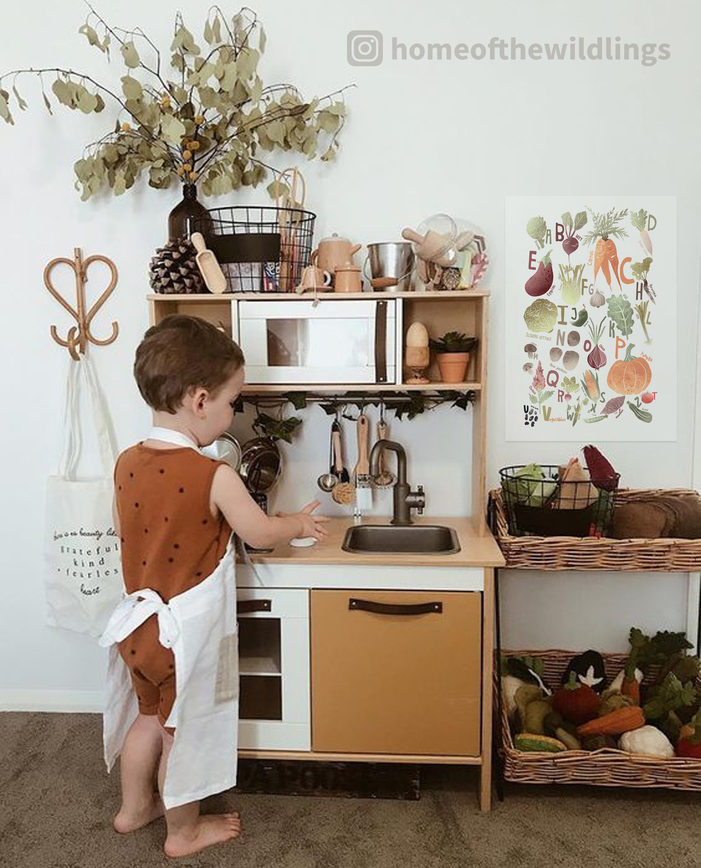 Printable Vegetable Alphabet and Numbers Set Play Kitchen - Etsy