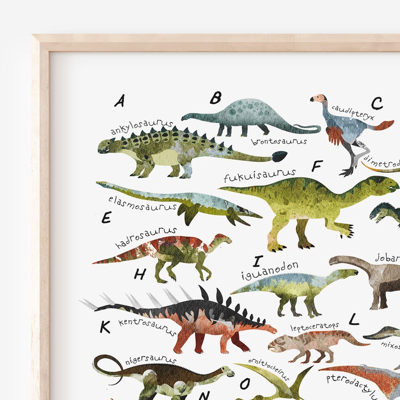 Dinosaur Alphabet Poster Instant Download - Etsy