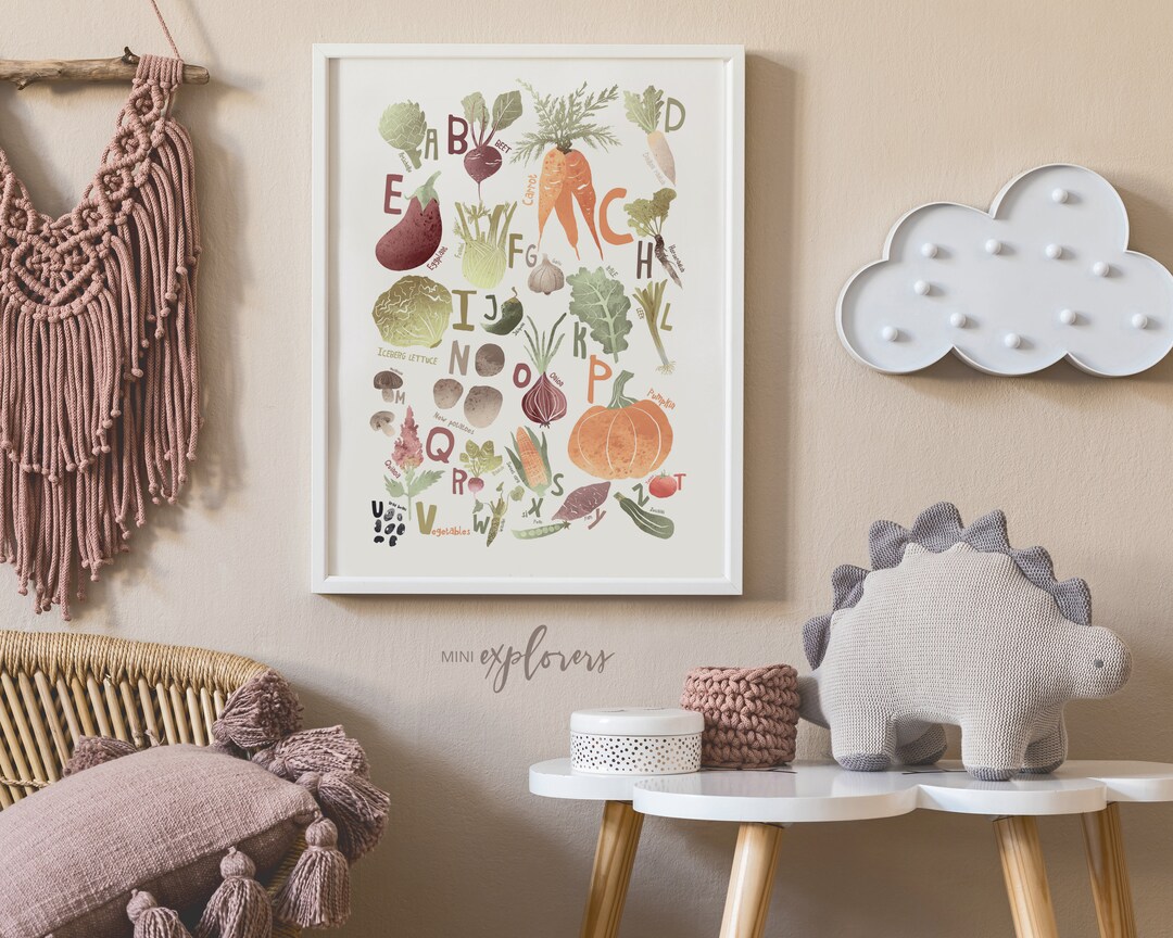 Printable Vegetable Alphabet , Play Kitchen Accessories,, Homeschool ...