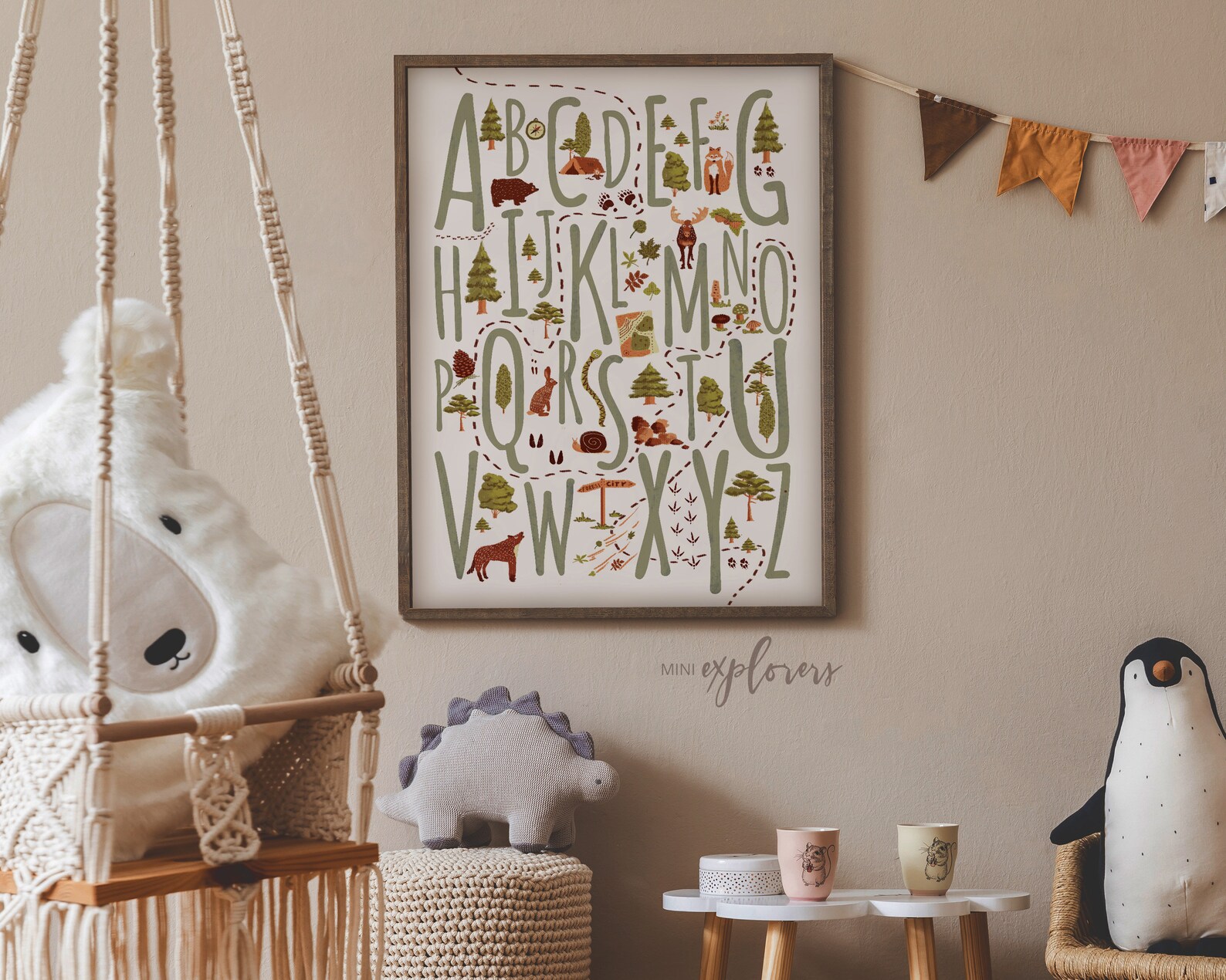 Woodland Abc Poster Animal Alphabet Kid Adventure Print - Etsy