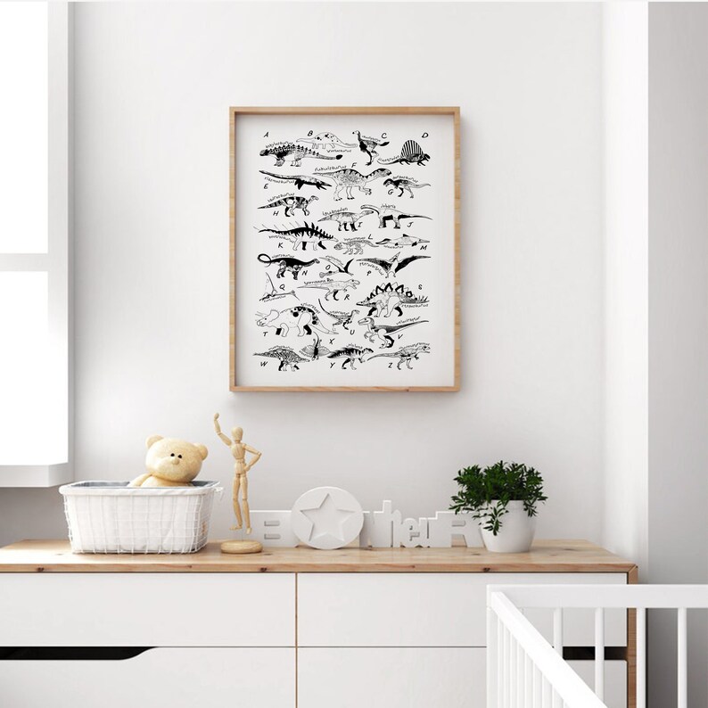 Dinosaur Alphabet Print - Instant Download - Etsy