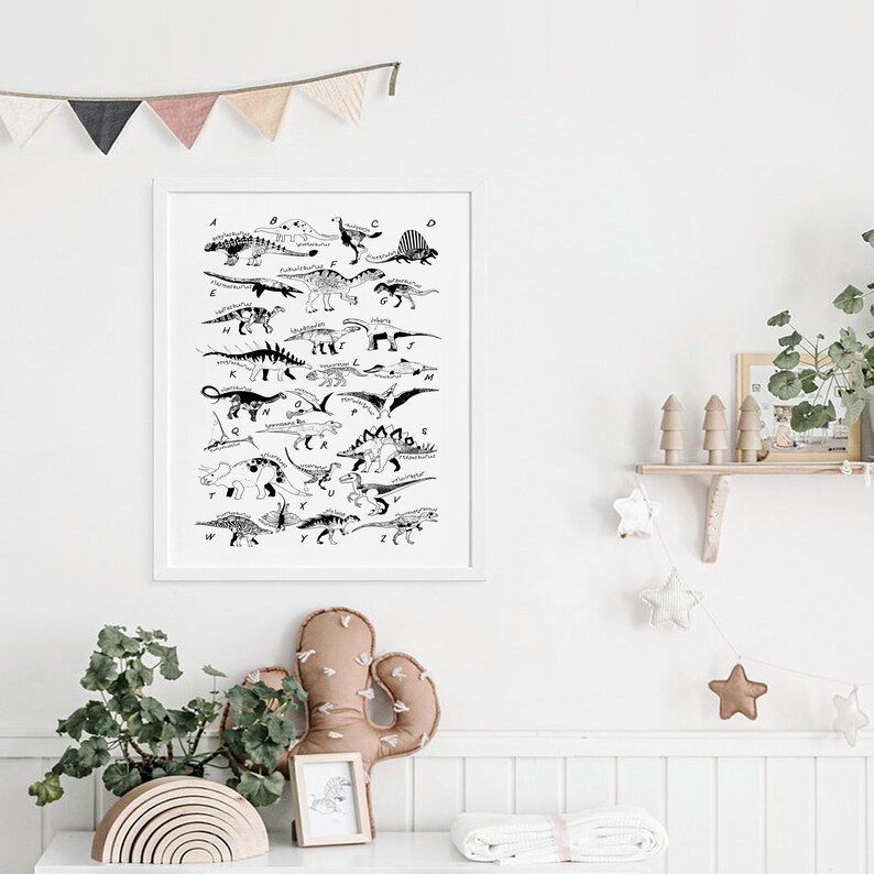Dinosaur Alphabet Print - Instant Download - Etsy
