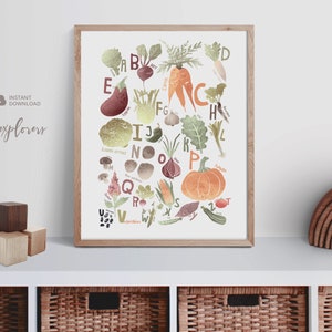 Printable Vegetable Alphabet , Play Kitchen Accessories,, Homeschool ...