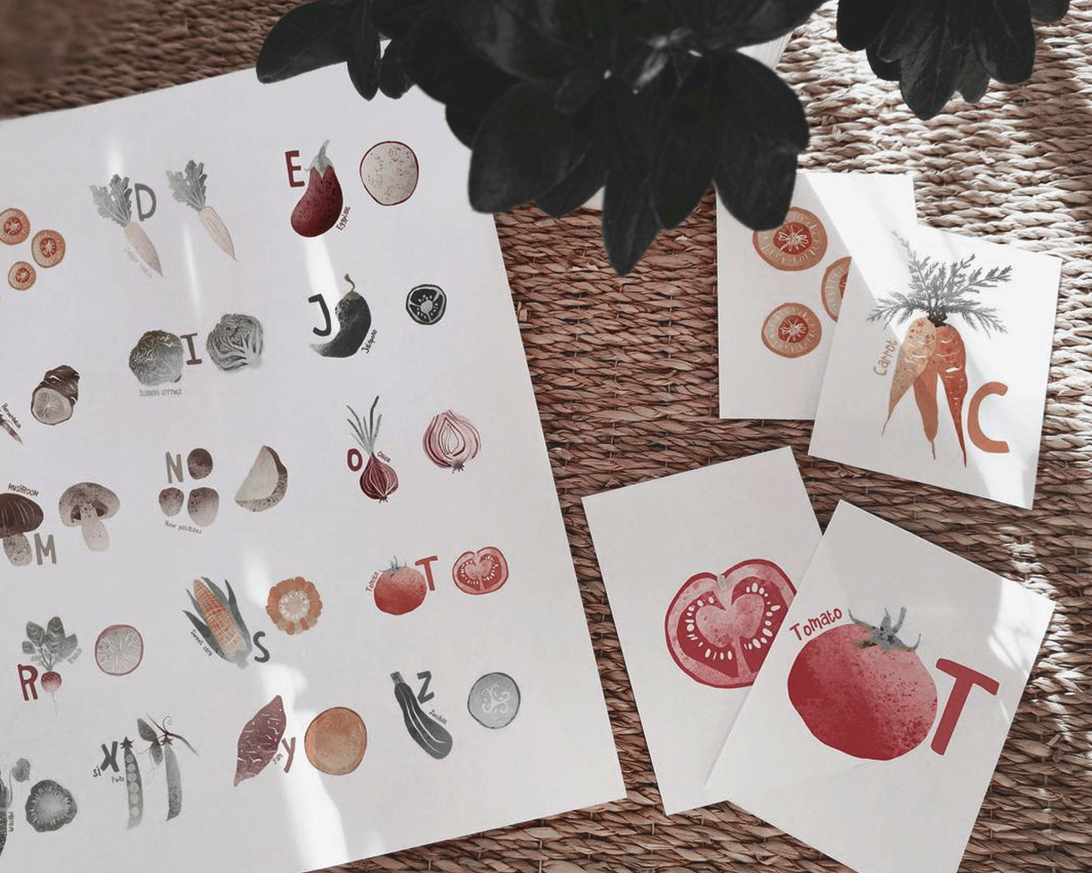 50 Vegetable Alphabet Cards Alphabet Print Printable | Etsy