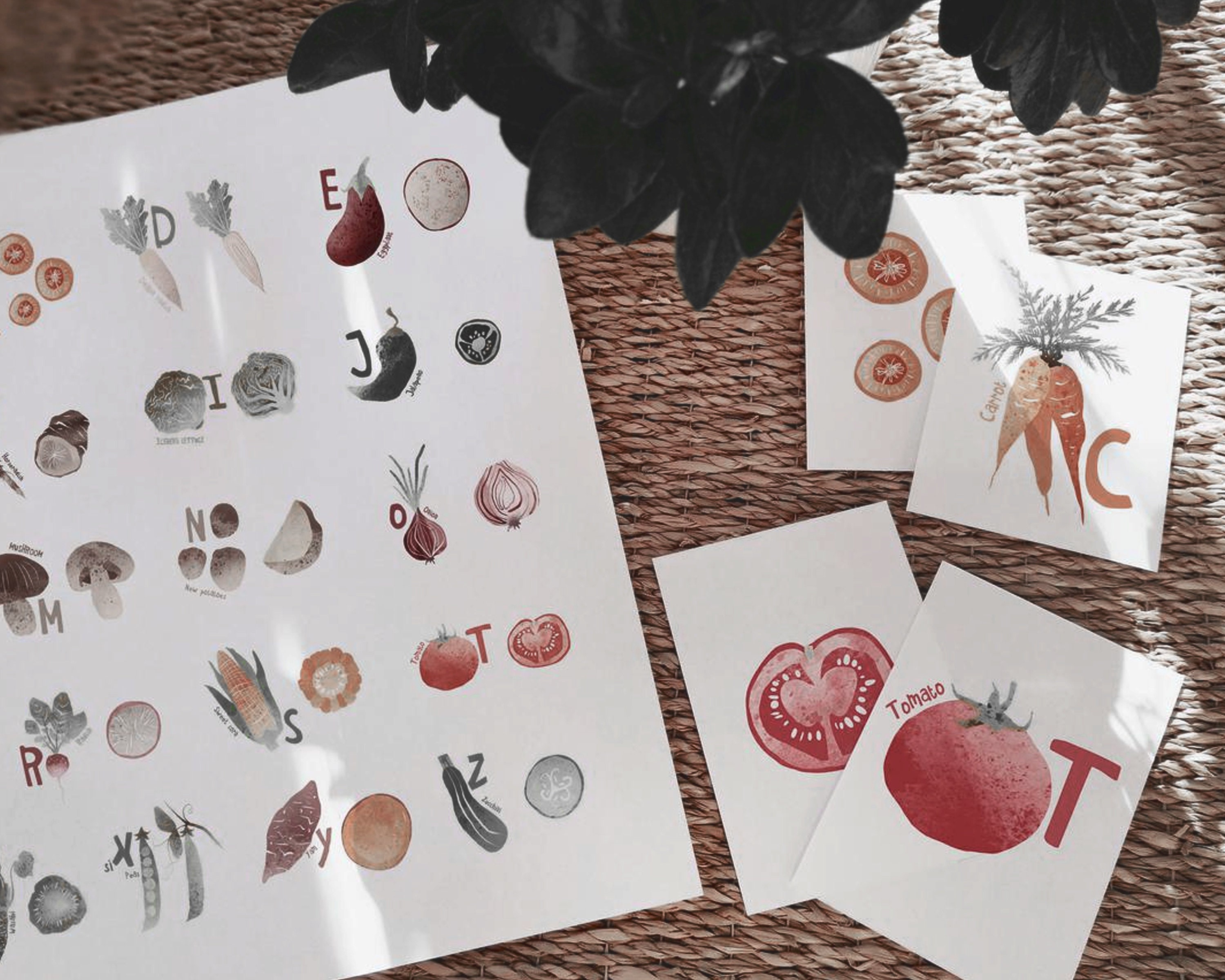 50 Vegetable Alphabet Cards Alphabet Print Printable | Etsy