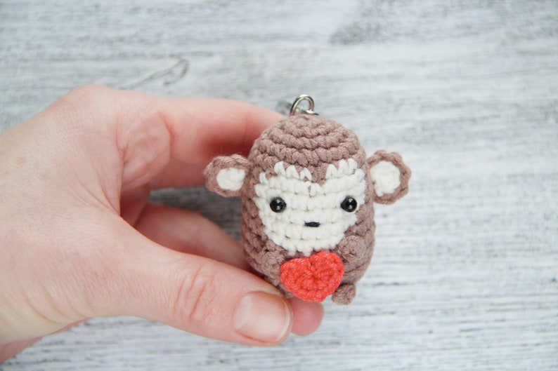 Little Monkey Crochet Keychain - Etsy