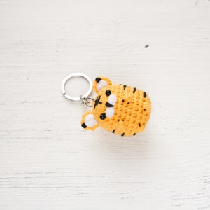 Tiger Keychain Yellow Keyring Animal Bag Charm - Etsy
