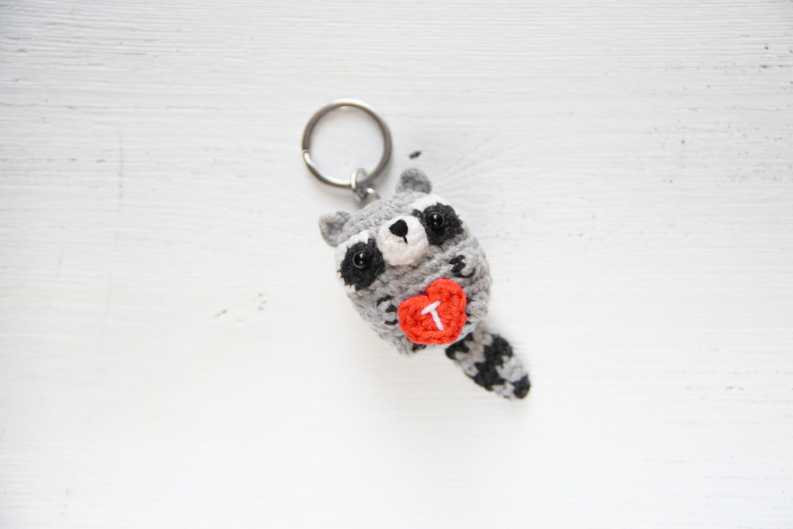 Personalized Raccoon Crochet Keychain - Etsy