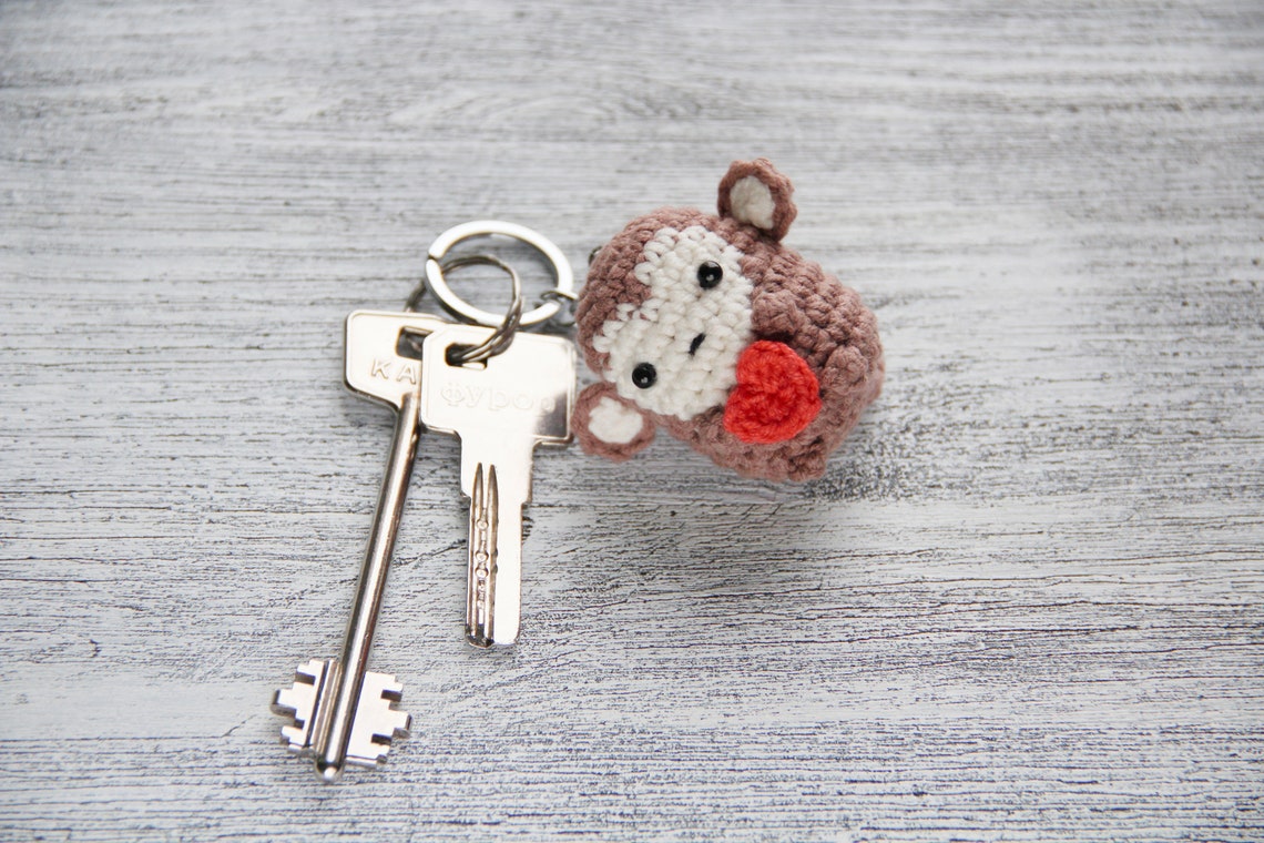 Little Monkey Crochet Keychain - Etsy