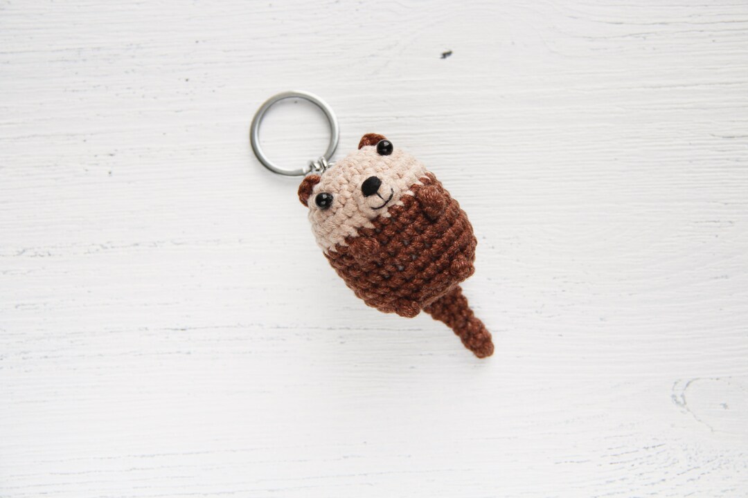 Sea Otter Keychain Marine Mammal Plush Keyring - Etsy