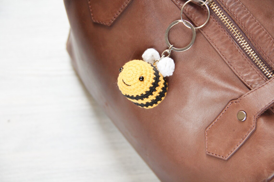 Plush Bumble Bee Amigurumi Keychain | Etsy