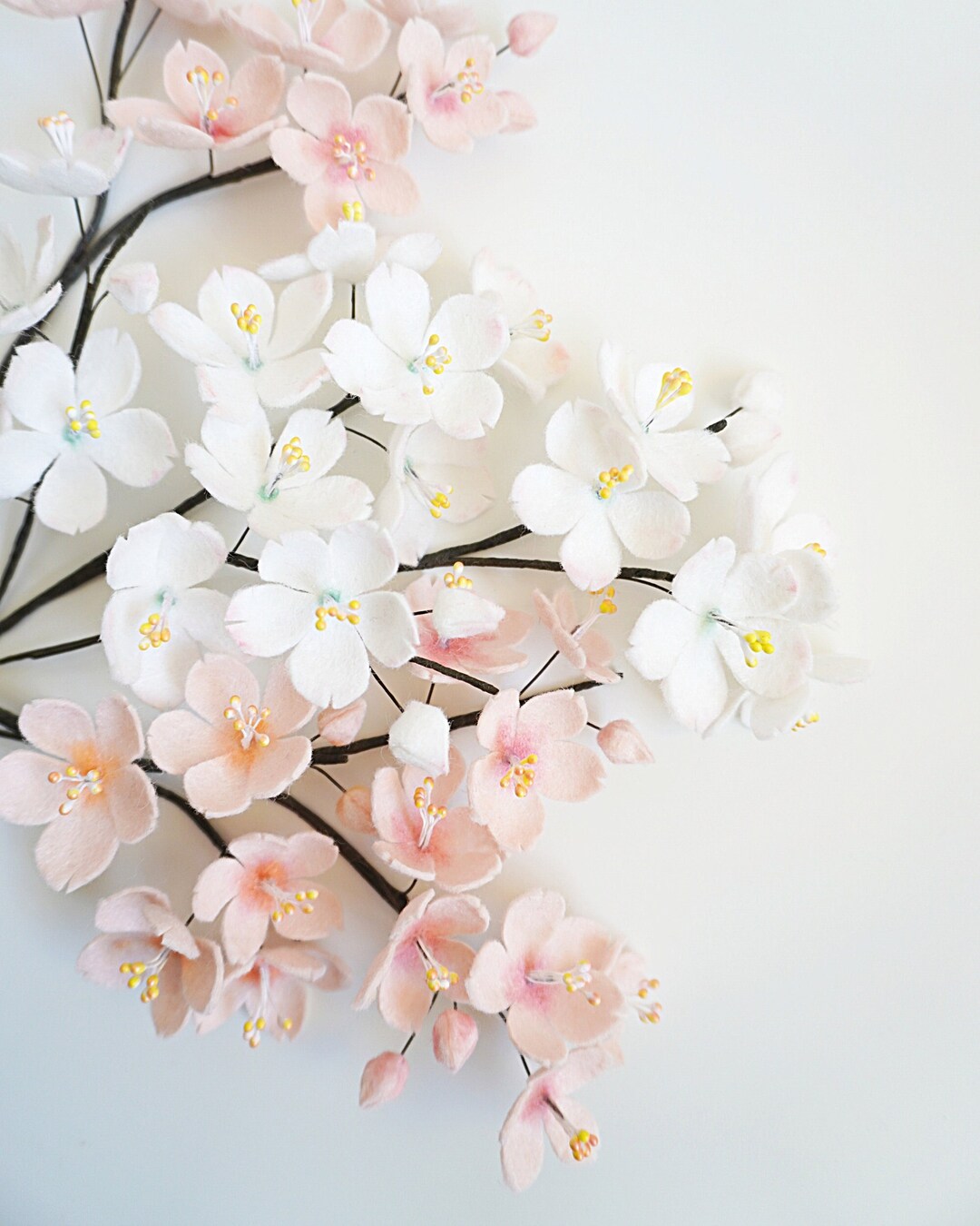 Felt Cherry Blossom Branches Spring Flower Decoration Pastel - Etsy