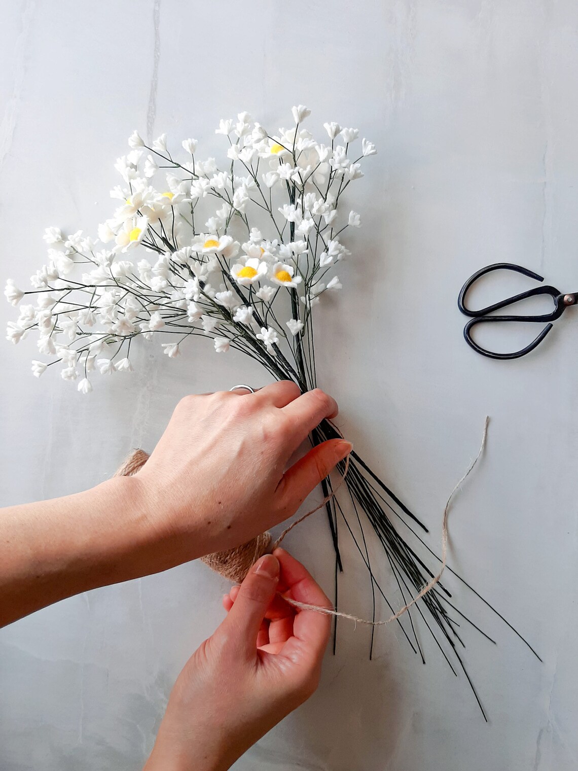 Babys breath felt flower single stem Babys breath wedding | Etsy