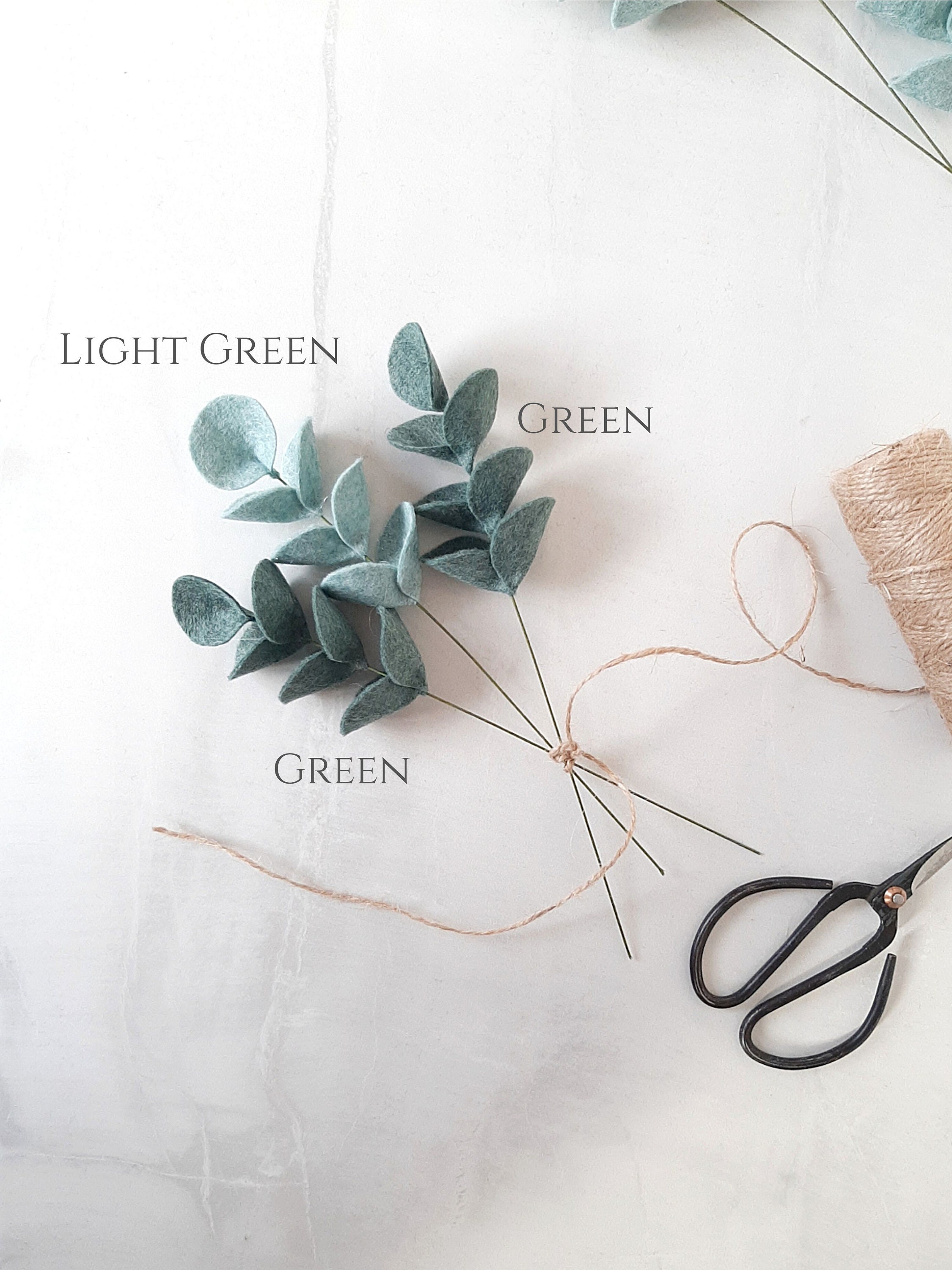 Mini Felt Eucalyptus Single Stem, Artificial Eucalyptus Wedding Bouquet ...