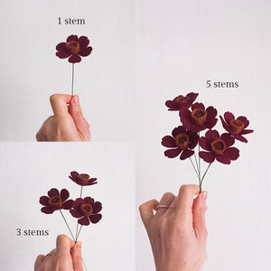 Felt Chocolate Cosmos Stem, Artificial Flower Arrangement, Wild Flower ...