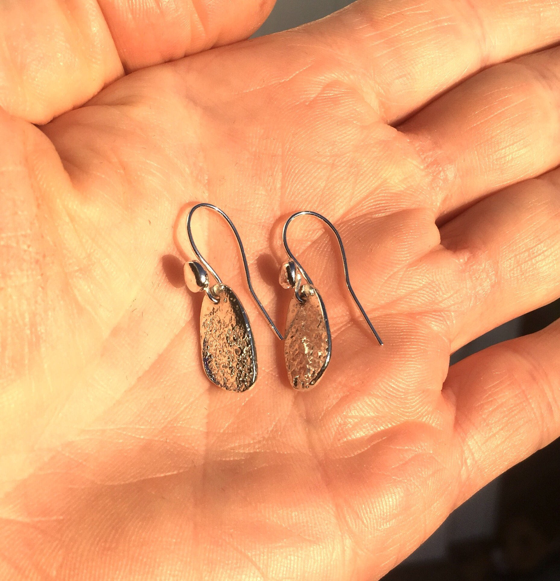 Organic Silver Drop Earrings Coastal Beachy Dangle Earrings - Etsy