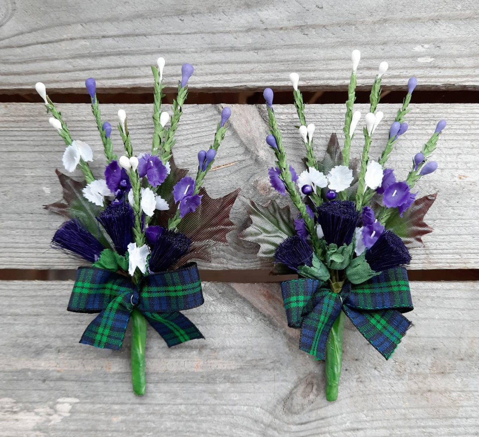 Scottish Thistle & Heather Buttonhole - Etsy UK
